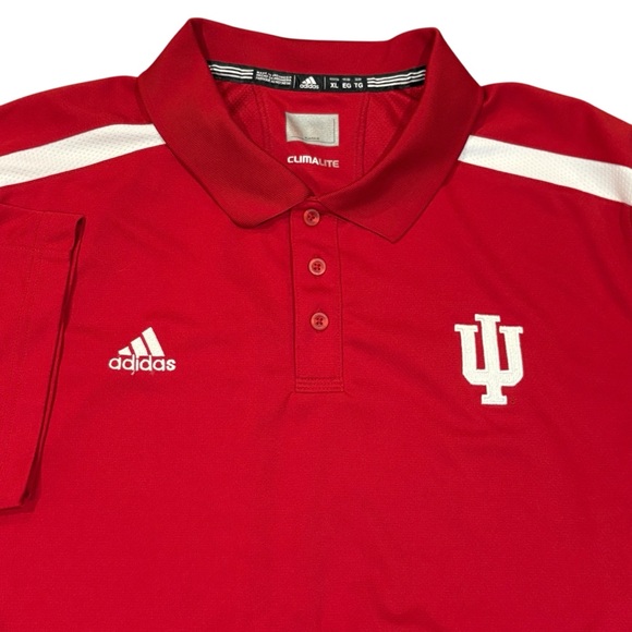 adidas | Shirts | Adidas Iu Indiana University Red White Polo Shirt Xl ...